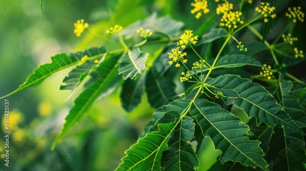 Potent Healing Properties of Neem Leaves and Flowers Stock Photo ...