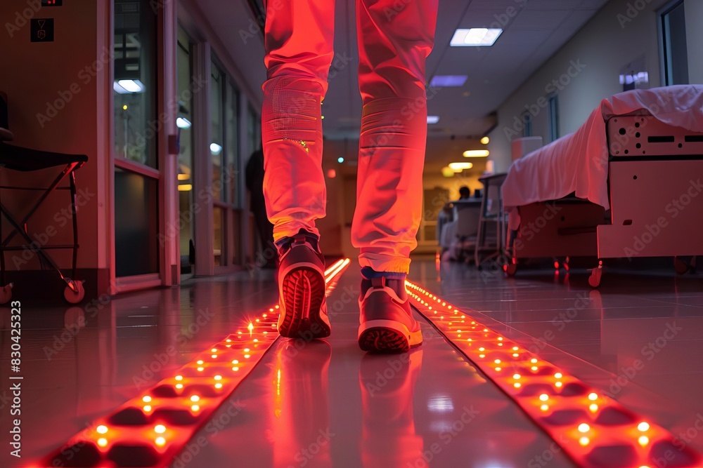A medical research lab employing motion capture to study human gait ...
