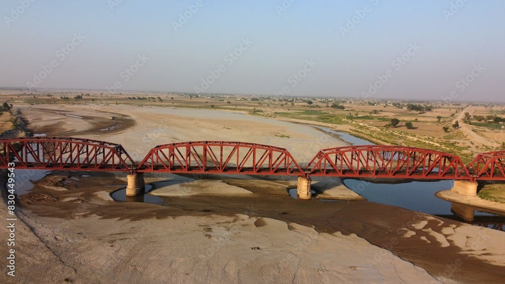 Aerial view of Empress Bridge is located between Bahawalpur and Adam ...