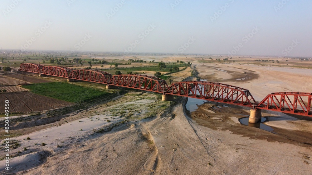 Aerial view of Empress Bridge is located between Bahawalpur and Adam ...