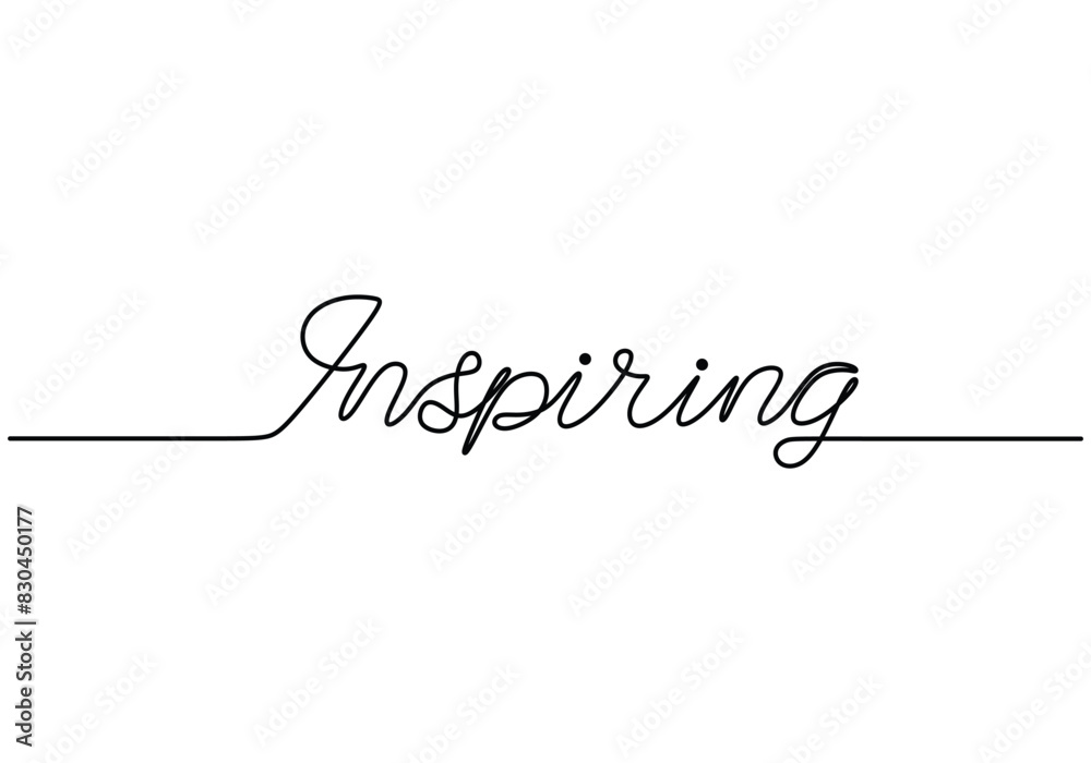 Inspiring handwritten inscription. One line drawing phrase hand writing ...