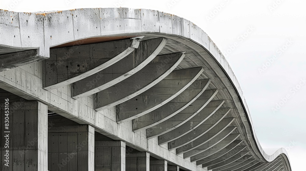 Curved formwork lines create a unique pattern for a concrete roof ...