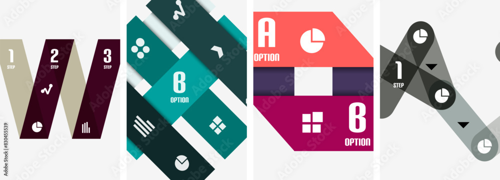 Set of line infographic poster backgrounds. Vector illustration For ...