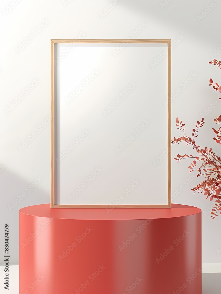 Mock up empty pastel certificate blank frame on white background ...