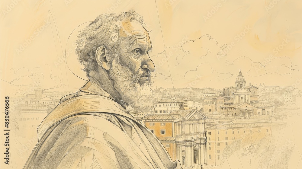 Biblical Illustration of St. Philip Neri in Moment of Joy with ...