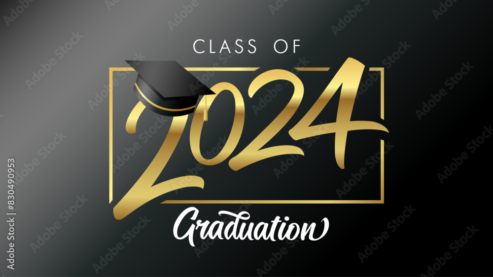 Class of 2024 Congratulation golden luxury calligraphy web slide ...