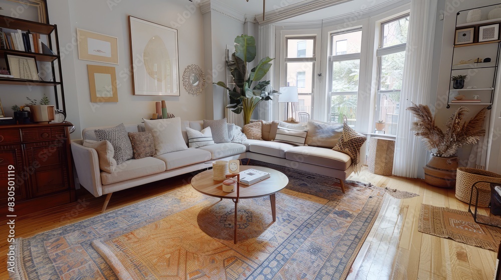 An augmented reality overlay showing virtual furniture placement in a ...