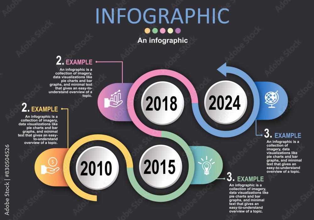 Vector infographic on a gray-black background, modern style, for a ...