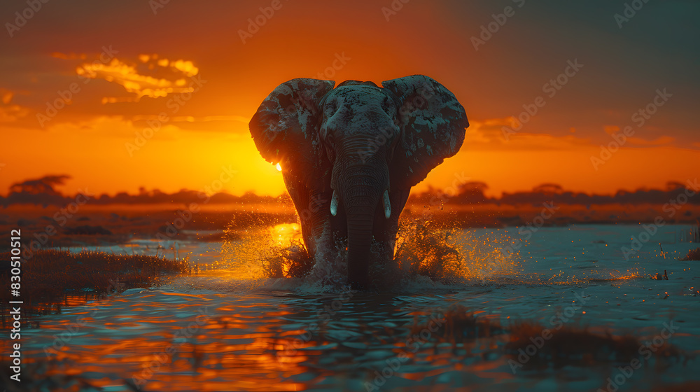 An elephant struggles to find water in hot weather,the impact of global ...