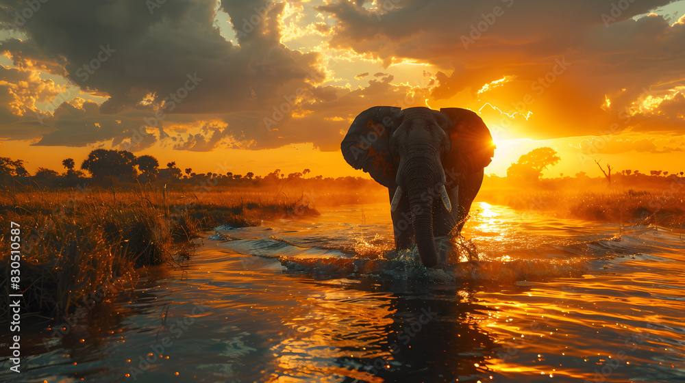 An elephant struggles to find water in hot weather,the impact of global ...
