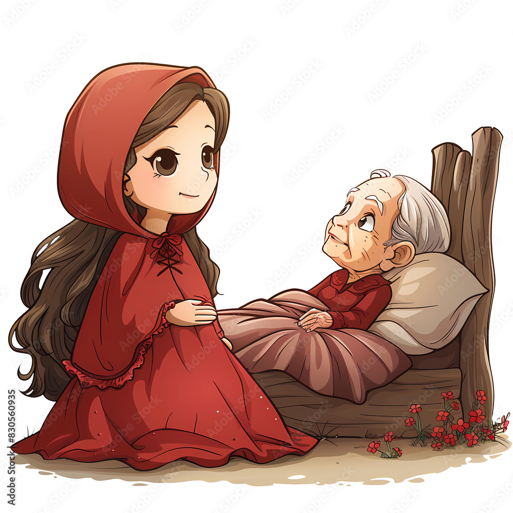 cute little red fairy tale figure Clipart Sticker, png, generated ai ...