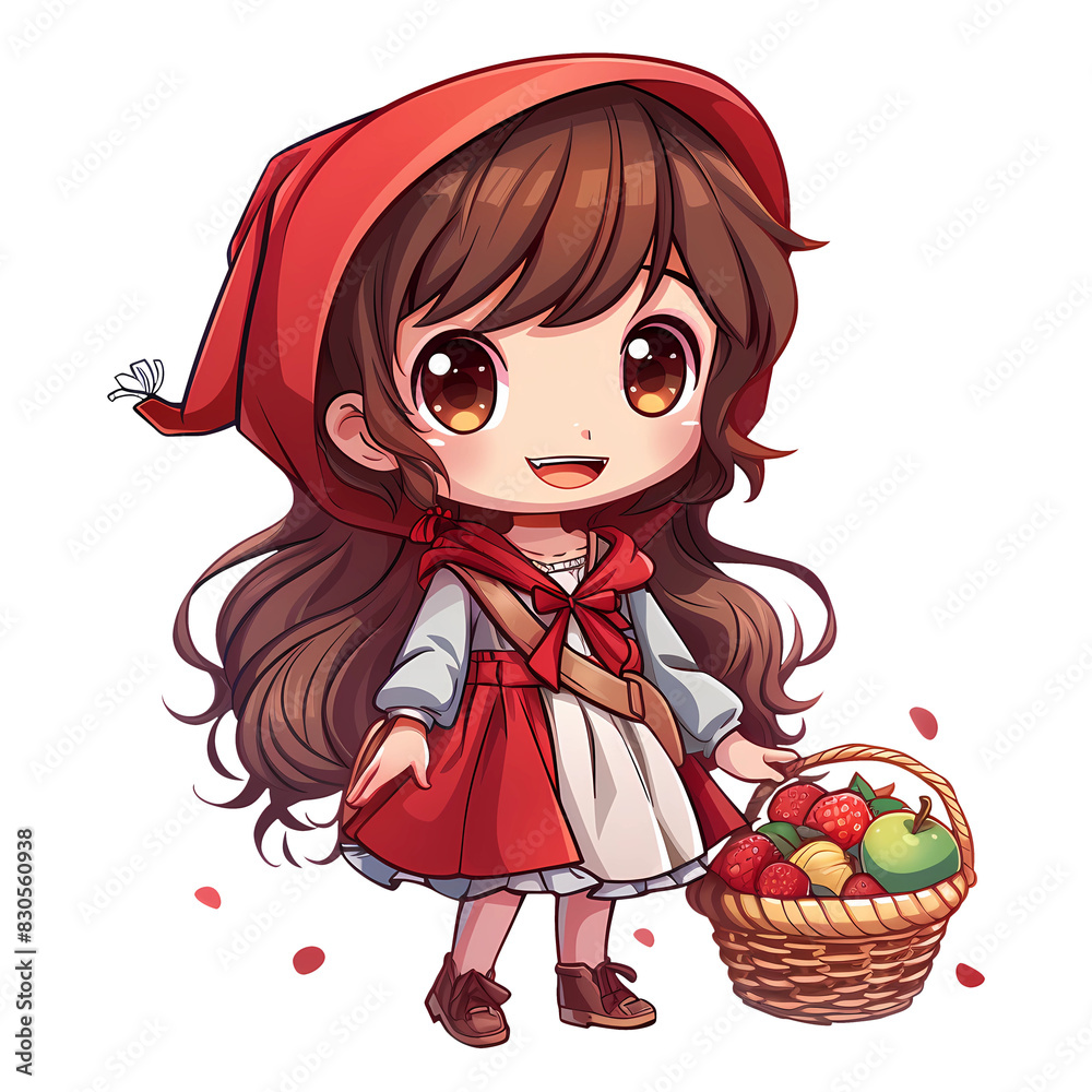 cute little red fairy tale figure Clipart Sticker, png, generated ai ...