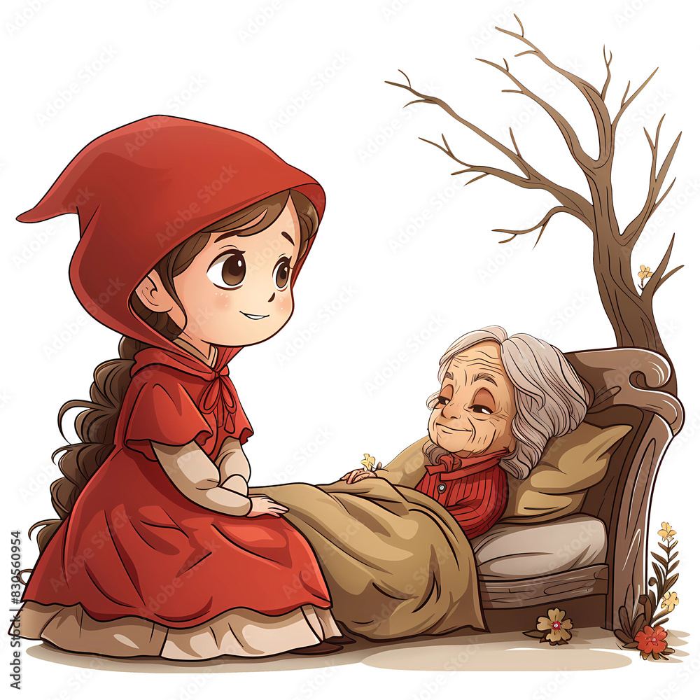 cute little red fairy tale figure Clipart Sticker, png, generated ai ...