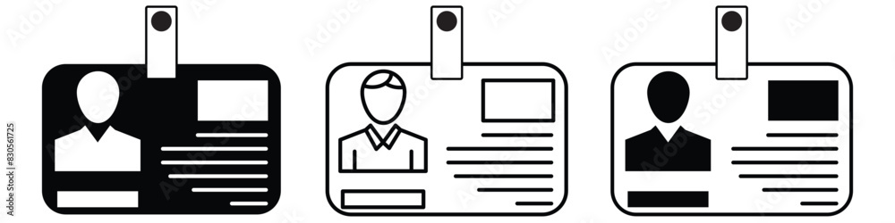 ID Card icon set. ID Card icon collection. Driver's license ...