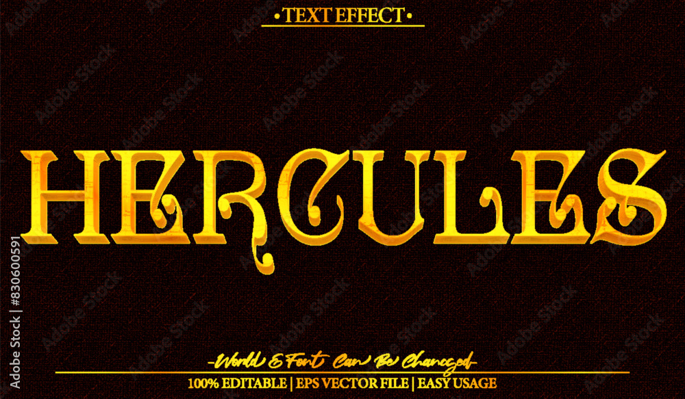 Hercules Vector Text Effect Editable Alphabet Ancient History Roman ...