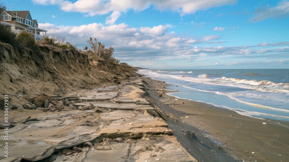Coastal Erosion: Photograph coastal areas affected by erosion and sea ...