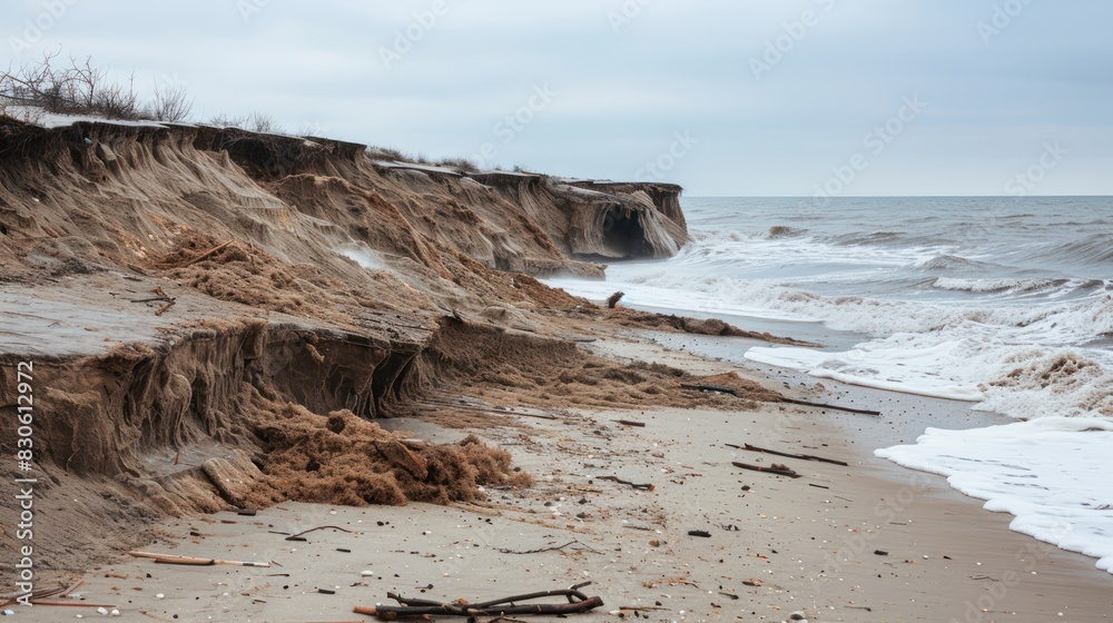 Coastal Erosion: Photograph coastal areas where rising sea levels and ...