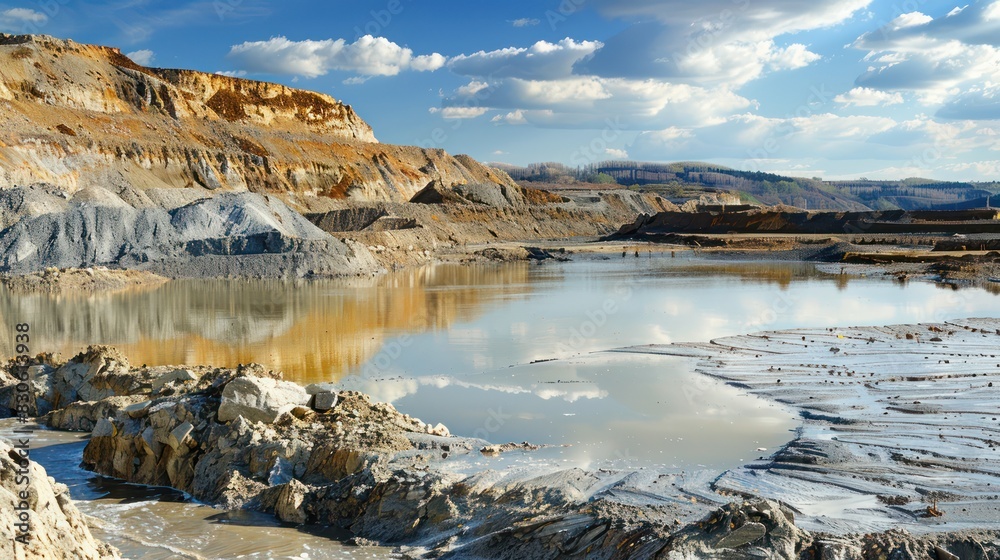 Eroded Mine Tailings: Illustrate the environmental damage caused by ...