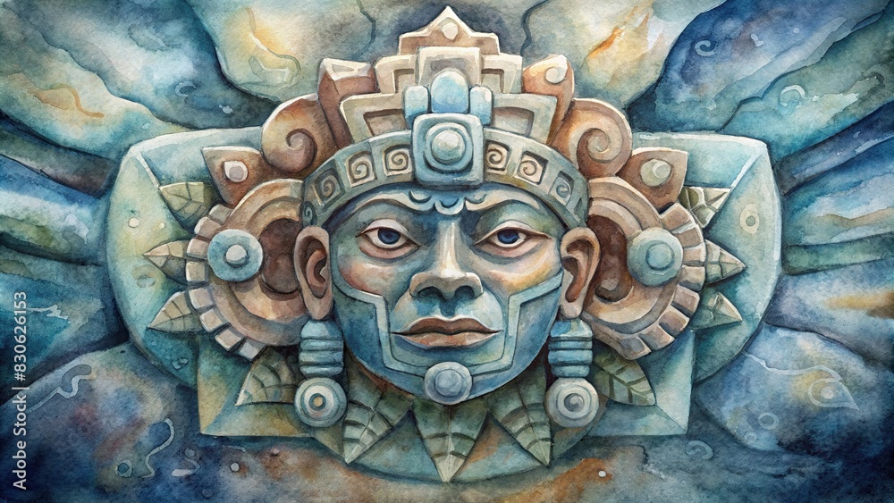 Stone maya texture with an ancient mayan background featuring a face in ...