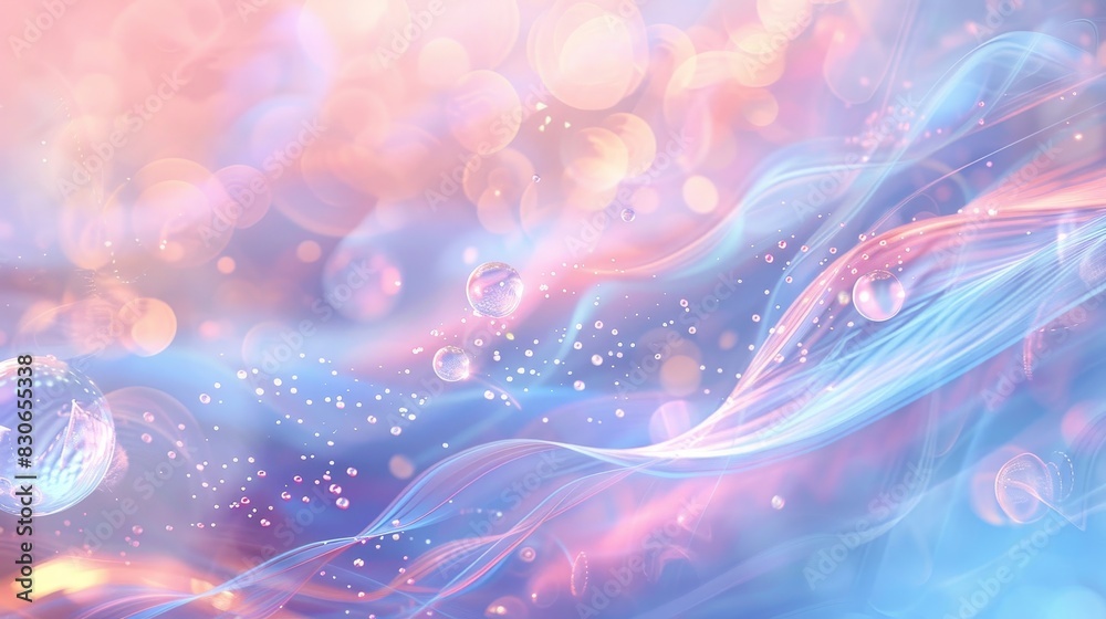 Ethereal wallpaper with pastel pink and sky blue blends delicate light ...