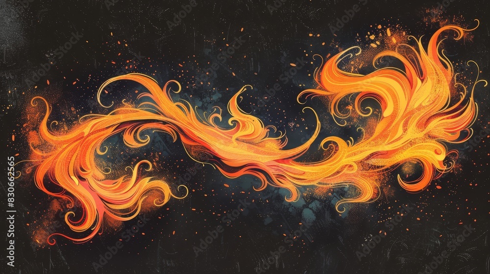 Infinity fire tattoo design with intricate flame details, bold outlines ...
