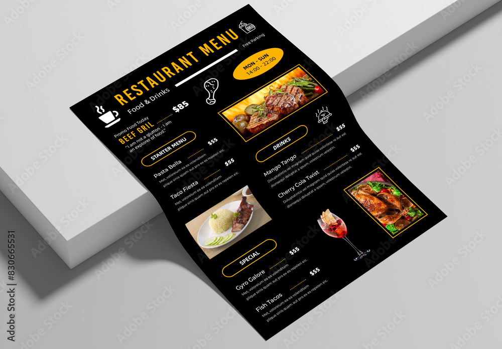 Food Menu Template Layout Stock Template | Adobe Stock