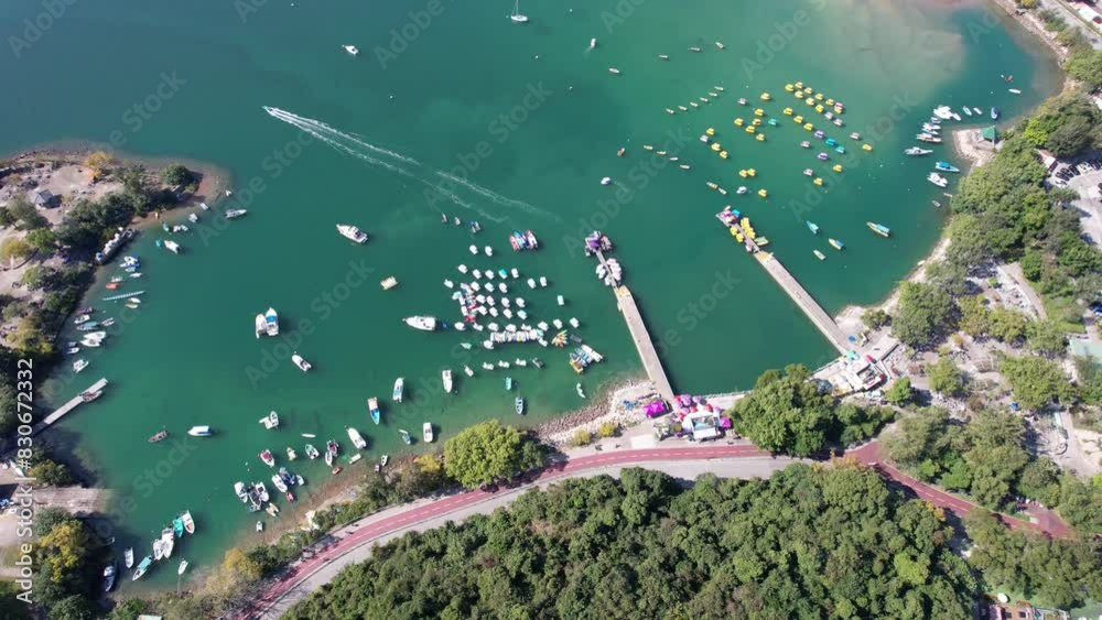 Aerial journey over Hong Kong Tai Po Tai Mei Tuk, Pat Sin Leng Country ...