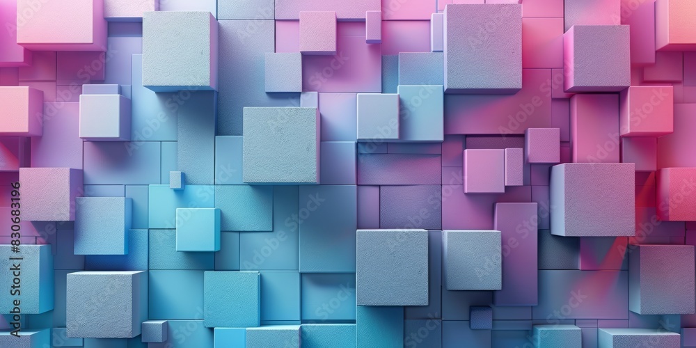 Pastel Colored Tech Background with a Geometric 3D Structure. Clean ...