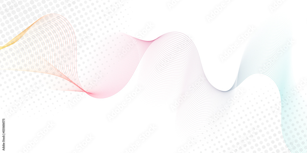 Smooth wave abstract vector background layout design. Background image with dynamic curve ...