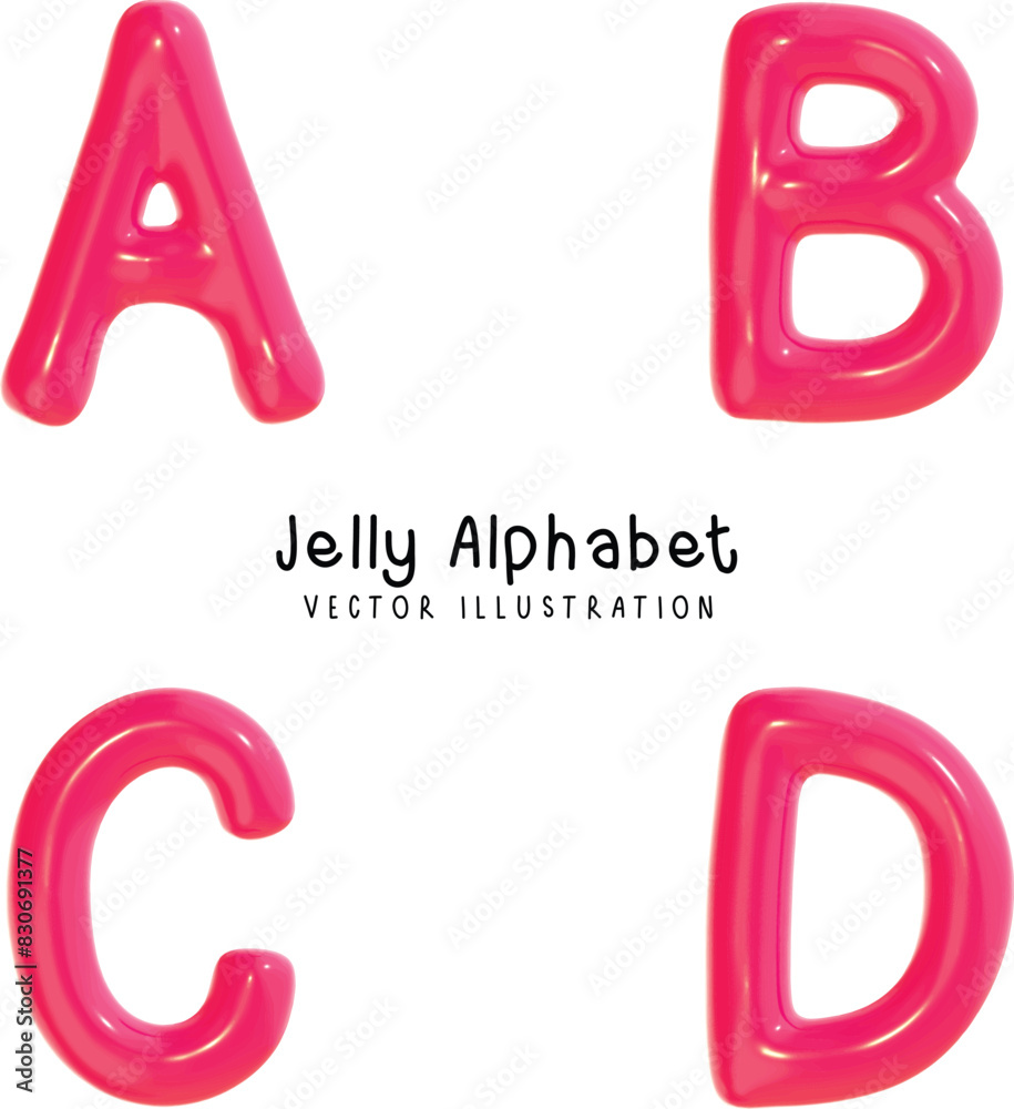 Jelly Alphabet Font. Gummy font style. Stock Vector | Adobe Stock