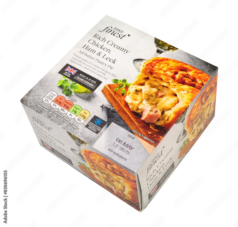 Tesco finest rich creamy chicken, ham and leek pie with all butter ...