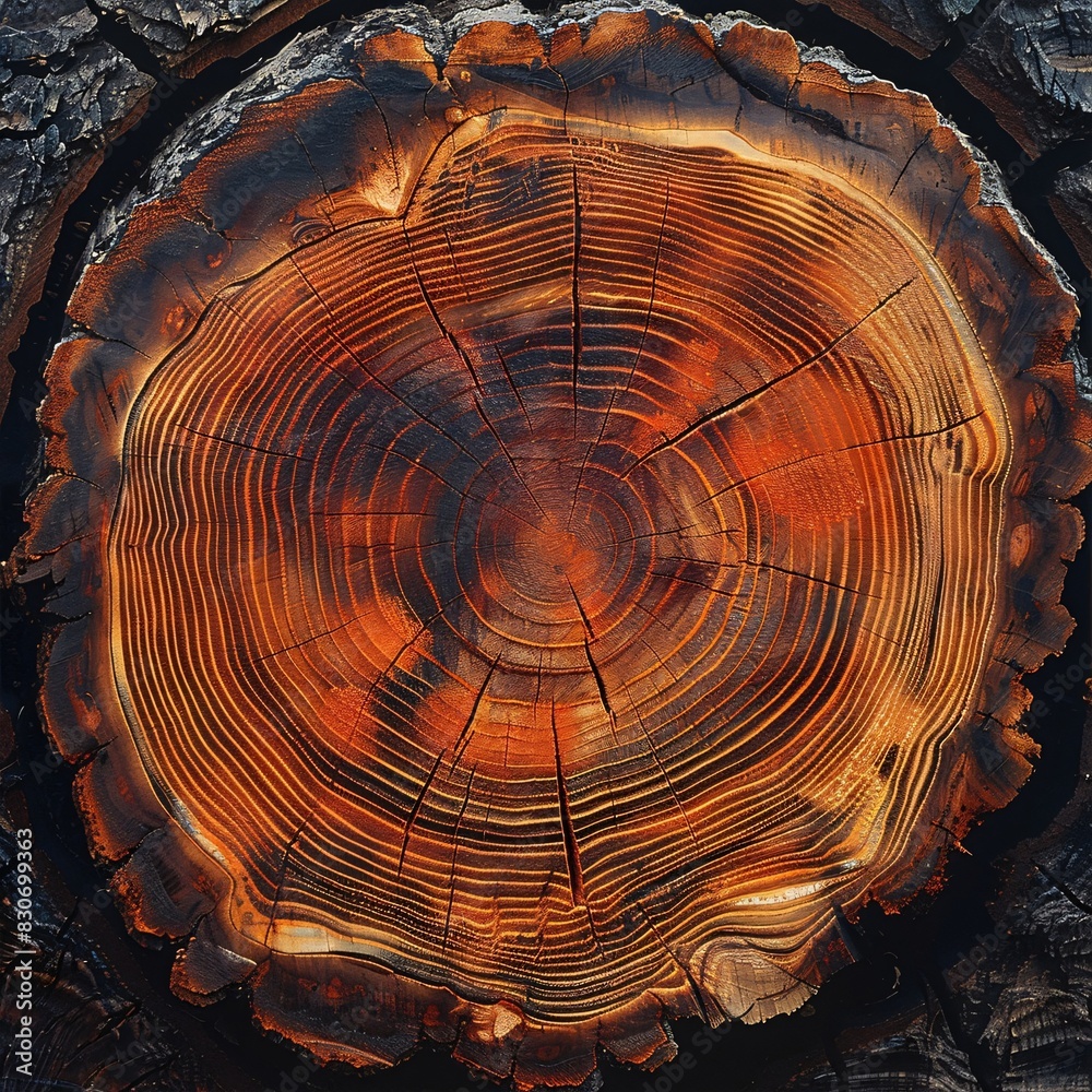 Giant Ancient Redwood Stump with Multiple Layers and Circular Patterns ...