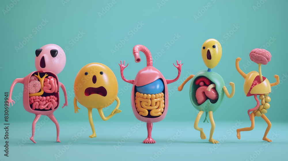 Animated internal organs performing a lively dance routine Stock ...