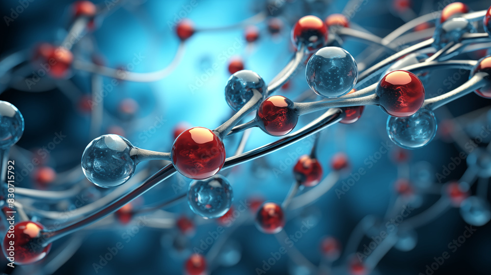 Molecular structure, stick structure, chemical formula, neural network ...