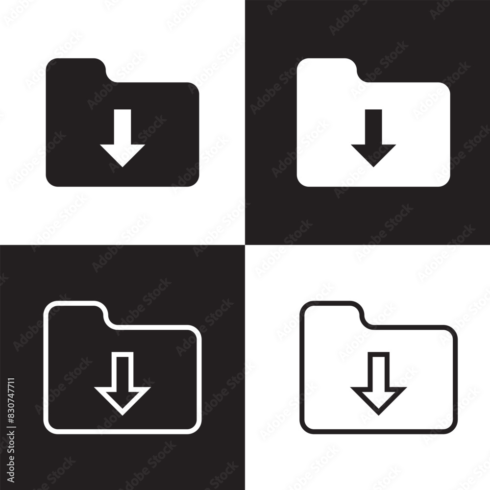 Download folder icon, file document import icon sign with arrow down ... Download folder icon, file document import icon sign with arrow down ...