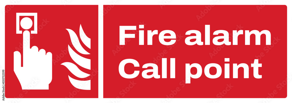ISO fire prevention safety sign_fire alarm call point landscape size 1/ ...