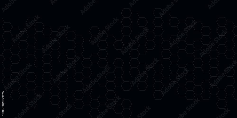 Vector Background of abstract black hexagon background design a dark honeycomb grid pattern ...