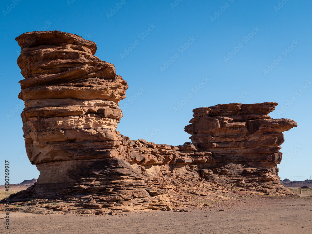 Weathered rock formations around Bajdah in the uniquely shaped ...