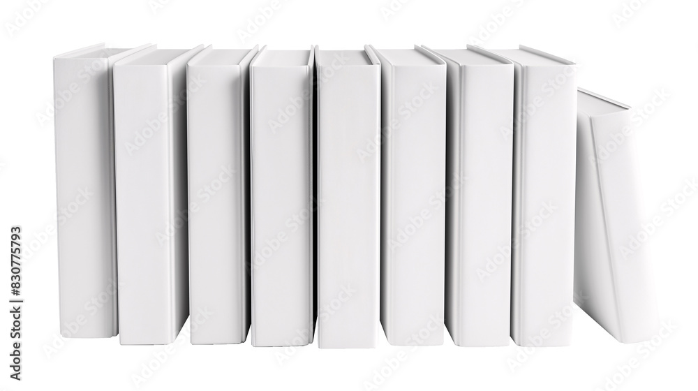 Mockup of isolated book spines with blank cover on a transparent ...