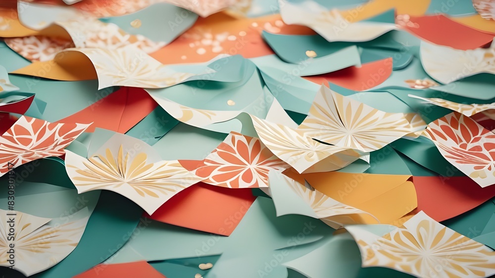 Background modern in the style of a Japanese paper collage. This ...