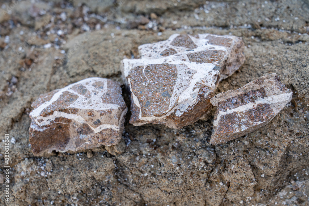 Caliche with Tuff, Tuff is a type of rock made of volcanic ash ejected ...