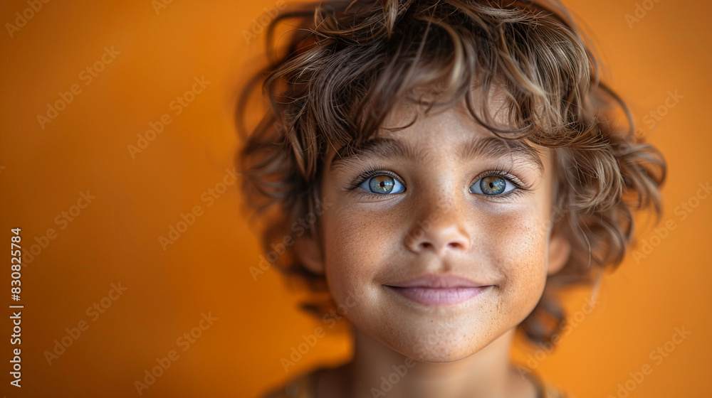 Professional studio photo portrait of a cute little boy, lovely kid ...