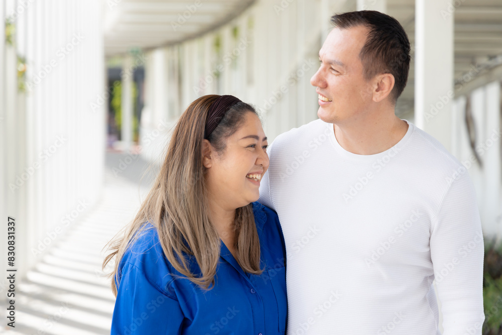 Lovely couple of Asian husband and wife, Happy Asian family with middle ...