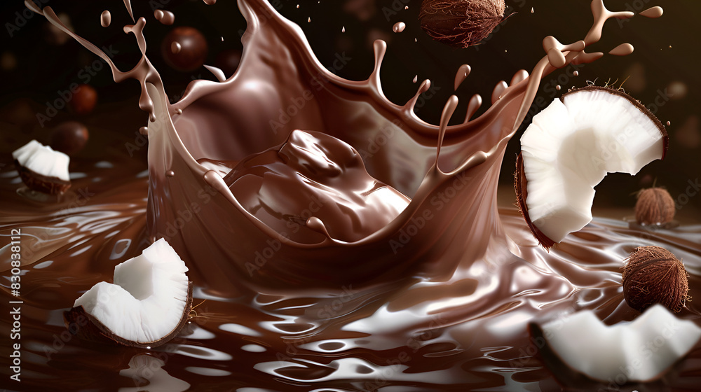 Hot chocolate crown splash on isolated background transparent png ...