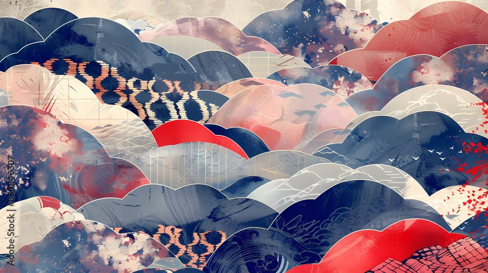 Background modern in the style of a Japanese paper collage. This ...