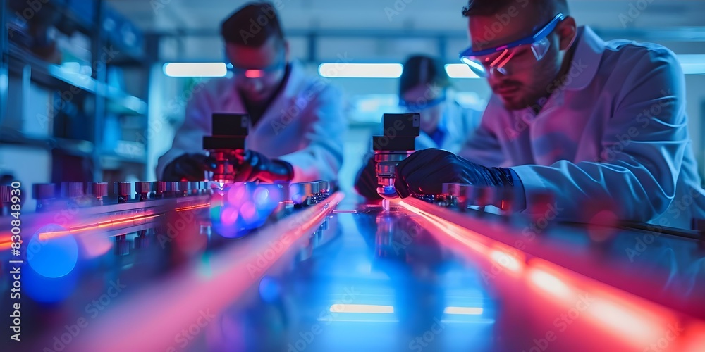 Foto De Quantum Optics Lab With Lasers Photon Detectors And Scientists