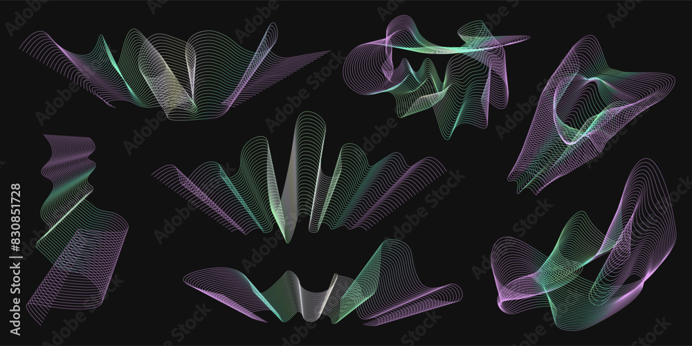 Abstract wave elements for design. Stylized line art background. Vector ...
