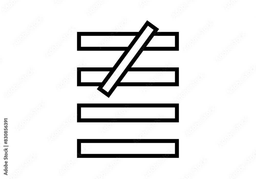 Icono negro de igual tachado y sin tachar representando la igualdad y ...