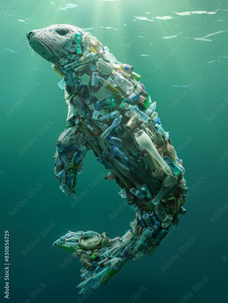 Constructed from plastic waste, sea lion is powerful representation of ...