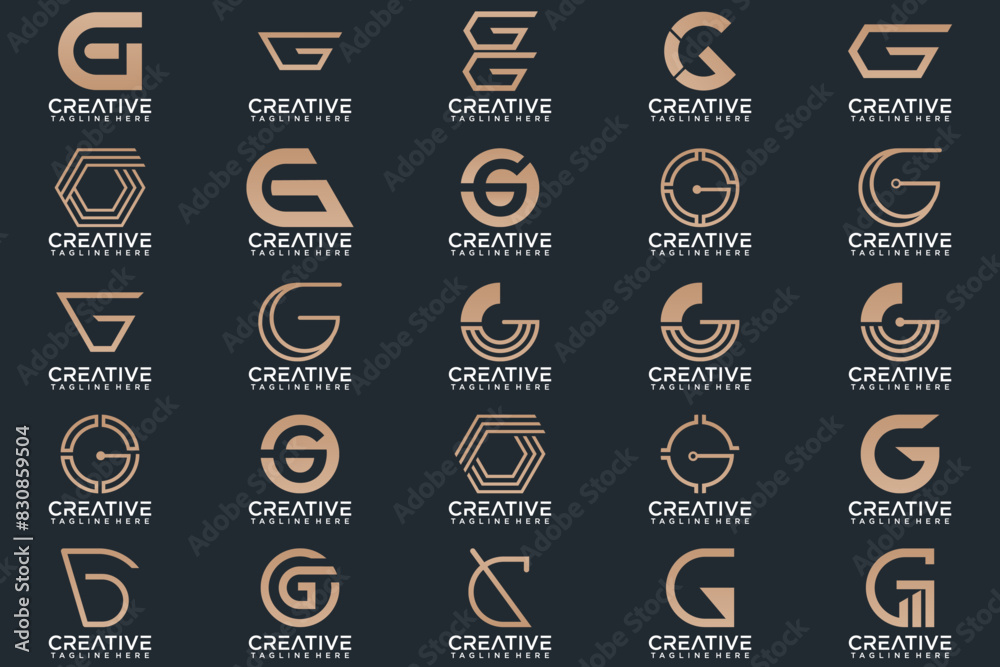 Mega logo collection, Abstract letter G logo design. icons for business ...